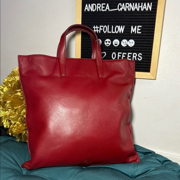 Loewe | Bags | Loewe Bold Red Lambskin Tote Bag | Poshmark